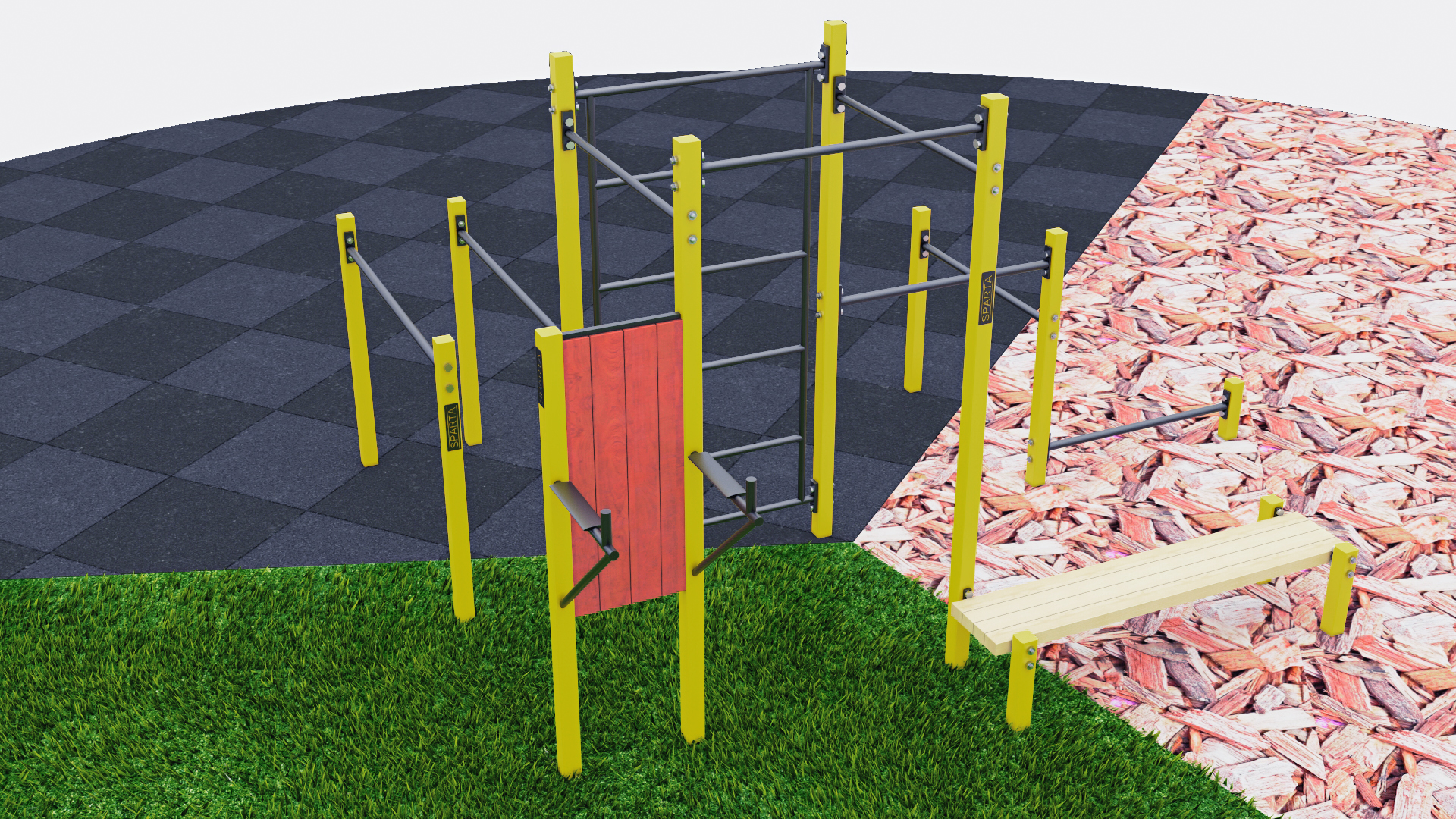 Complex: a horizontal bars, wall, parallel bars, bench купить от ...